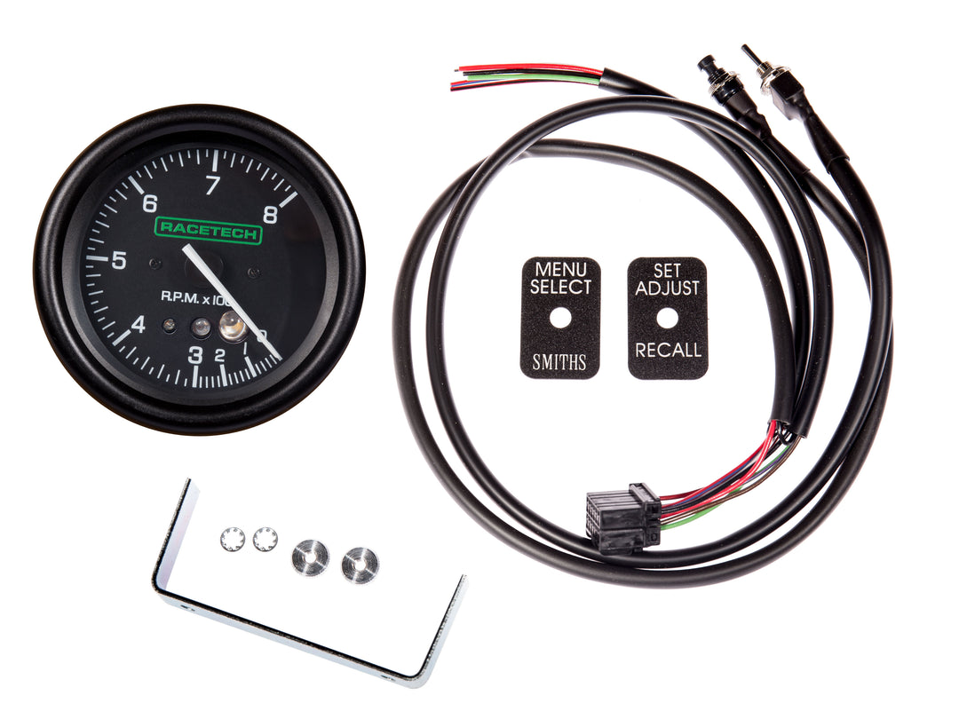 RACETECH 80MM TACHO - 10,000RPM - SHIFT LIGHTS | MED